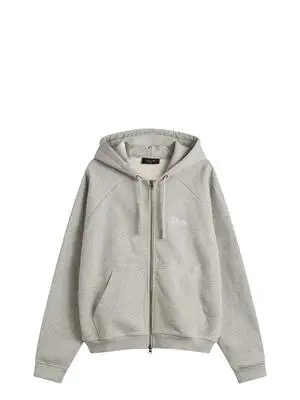 DIME Gray Cursive Small Logo Zip Hoodie - Heather Gray | Editorialist